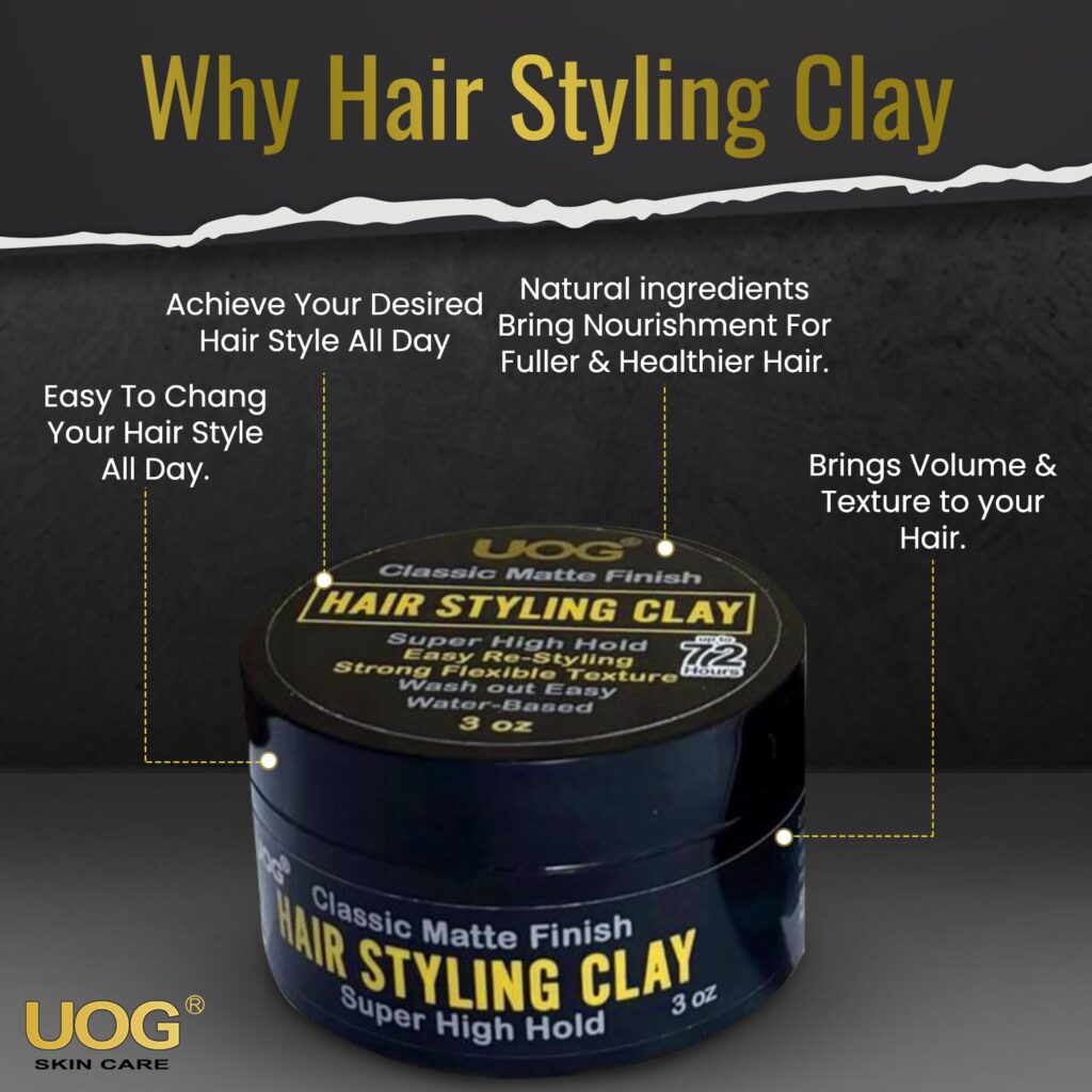 UOG Premium Hair Styling Clay - High Hold, Non-Greasy, Anti-Dandruff ...