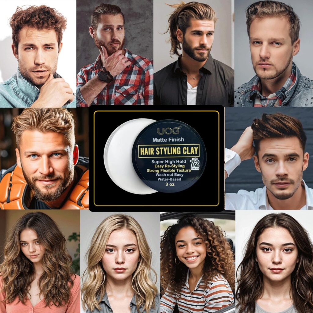 UOG Premium Hair Styling Clay - High Hold, Non-Greasy, Anti-Dandruff ...
